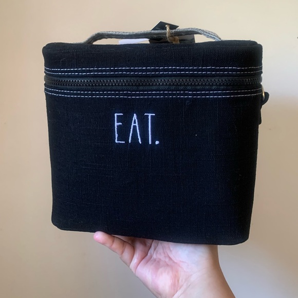 Rae Dunn | Bags | Rae Dunn Black Eat Insulated Crossbody Lunch Bag For ...